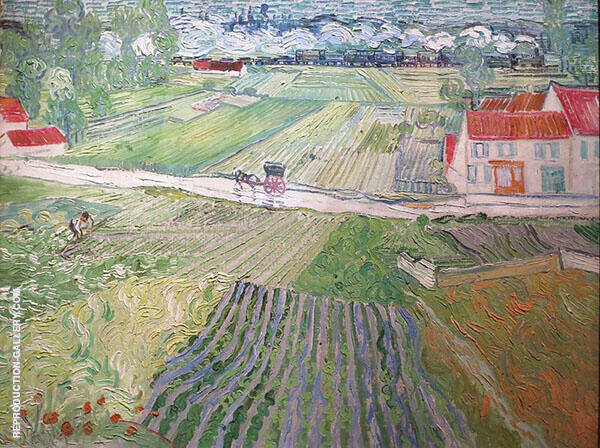 Landscape with Carriage and Train 1890 Painting By Vincent van Gogh