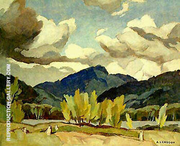 Hills at Baptiste Lake by A J Casson | Oil Painting Reproduction