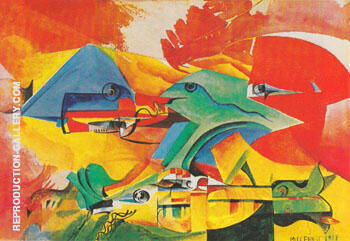 Battle of the Fish 1917 by Max Ernst | Oil Painting Reproduction