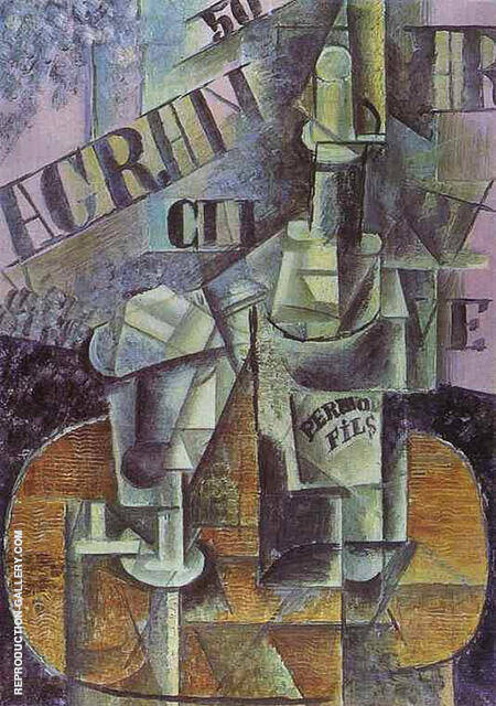 Bottle of Pernod and Glass 1912 | Oil Painting Reproduction