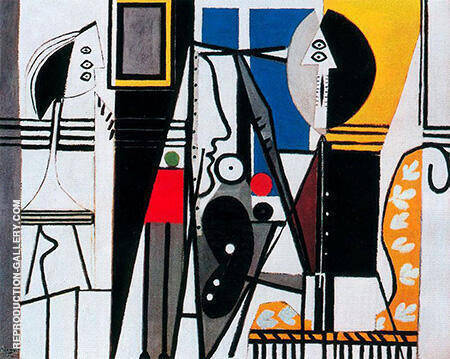 The Artist and His Model 1928 by Pablo Picasso | Oil Painting Reproduction