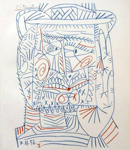 Man with a Hat 1956 by Pablo Picasso | Oil Painting Reproduction