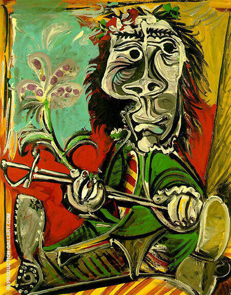 Seated Man with Sword and Flower 1969 Painting By Pablo Picasso