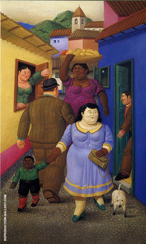 La Calle The Street Painting By Fernando Botero - Reproduction Gallery