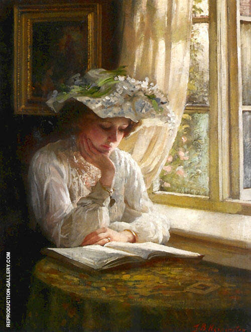 Lady Reading by A Window 1900 | Oil Painting Reproduction
