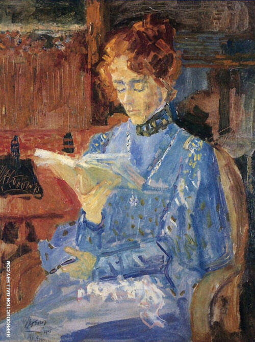 Portrait of Lucie van Dam Isselt by Jan Toorop | Oil Painting Reproduction