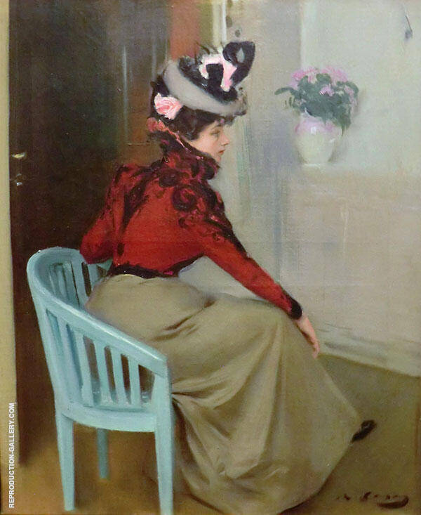 The Pensive by Ramon Casas | Oil Painting Reproduction