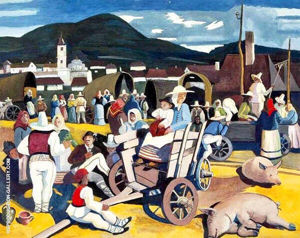 At The Market 1 by Vilmos aba-Novak | Oil Painting Reproduction