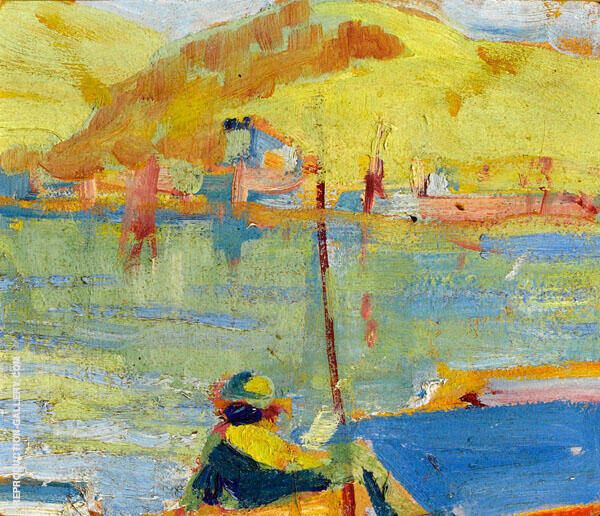 Figure with Red Pole by Selden Connor Gile | Oil Painting Reproduction