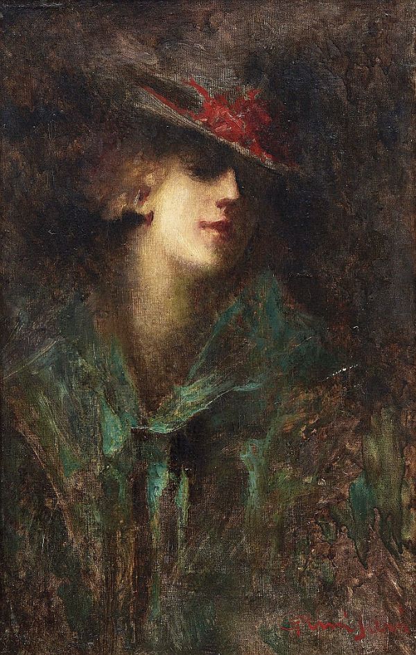 Ritratto di Giovane Donna Con Cappello | Oil Painting Reproduction