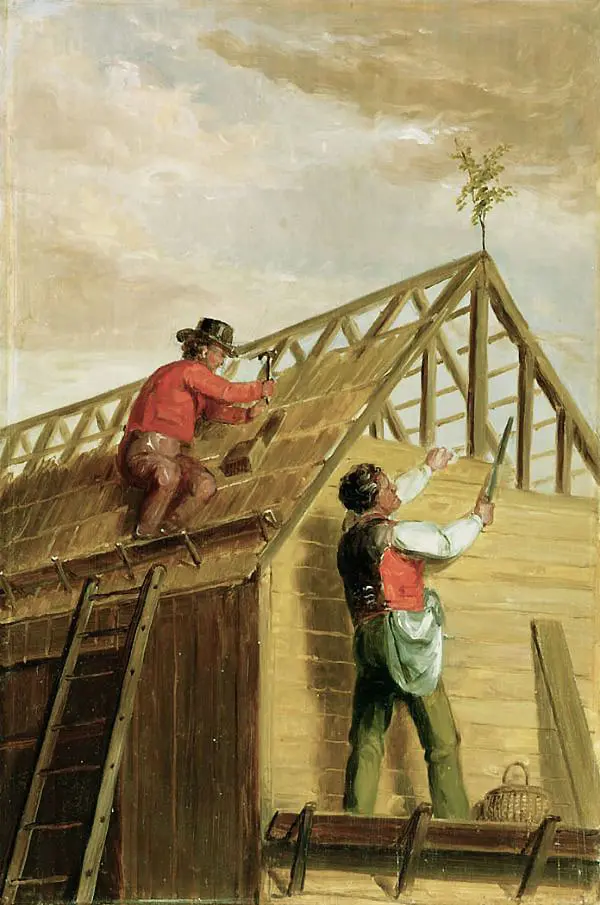 Barn Builders 1836 by Asher Brown Durand | Oil Painting Reproduction
