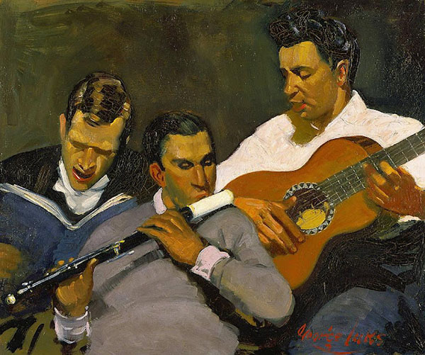 Three Top Sergeants 1925 by George Luks | Oil Painting Reproduction