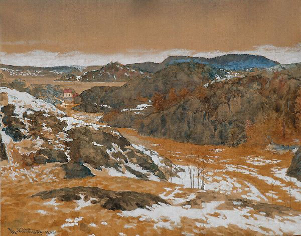 Spring from Skatoy by Theodor Kittelsen | Oil Painting Reproduction