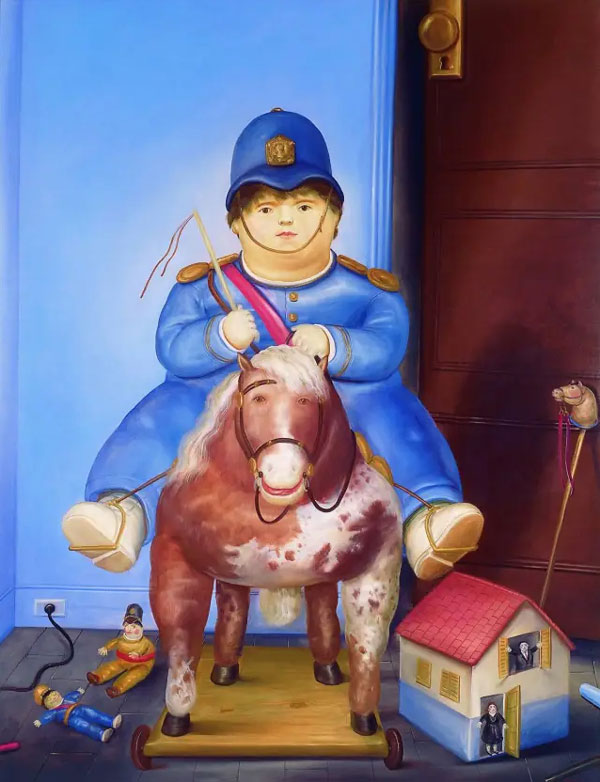 Pedrito on Horseback by Fernando Botero | Oil Painting Reproduction