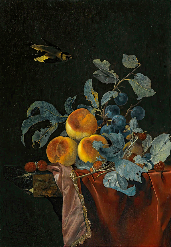 Still Life with Birds and Fruits on the Table | Oil Painting Reproduction