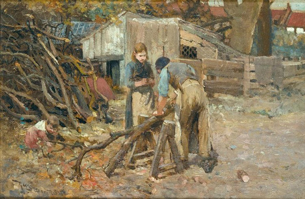 The Wood Cutter by Robert McGregor | Oil Painting Reproduction