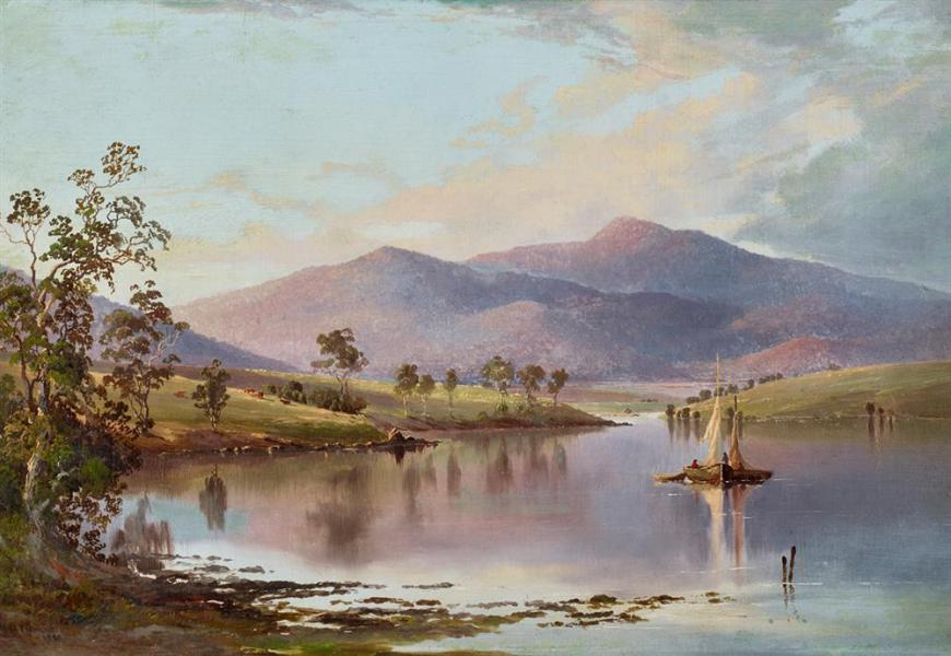 On the Derwent Above Risdon Ferry Tasmania, 1880 | Oil Painting ...