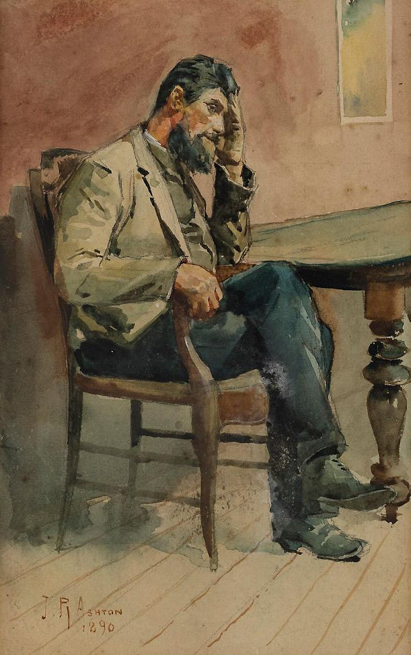 Seated Man, 1890 by Julian Ashton | Oil Painting Reproduction