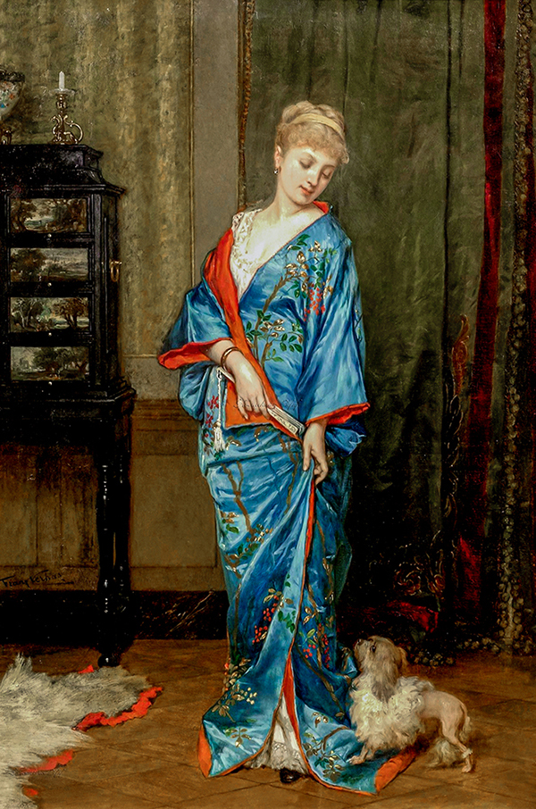 Lady in a Kimono by Frans Verhas | Oil Painting Reproduction