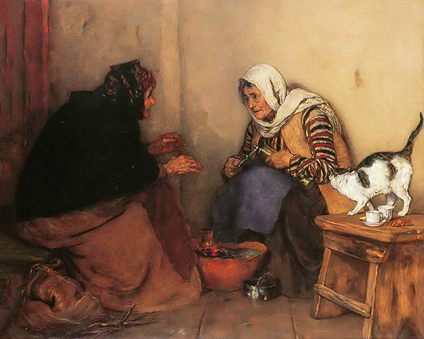 The Neighbors, 1888 by Nikolaos Gyzis | Oil Painting Reproduction