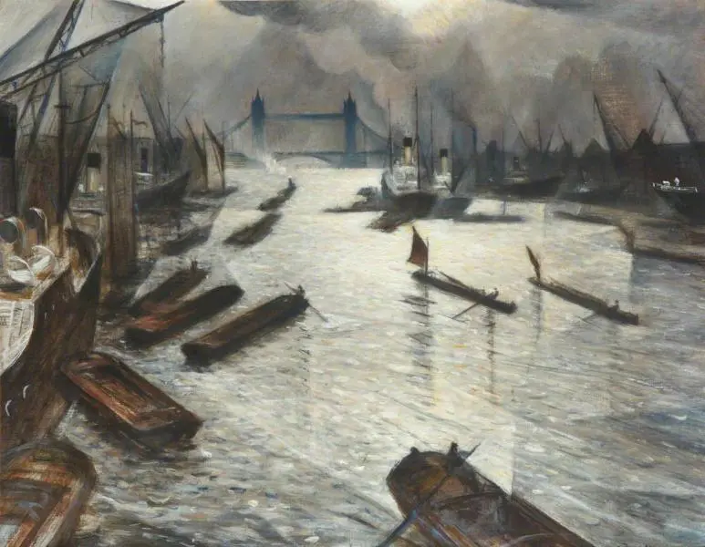 View on the Thames c1930 | Oil Painting Reproduction