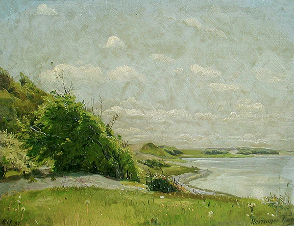 View from Mariager Fjord by Georg Achen | Oil Painting Reproduction