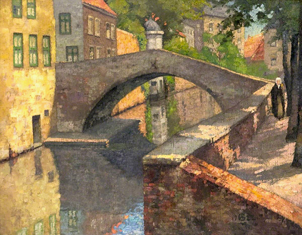 Pont du Cheval Bruges 1922 by Alec Grieve | Oil Painting Reproduction