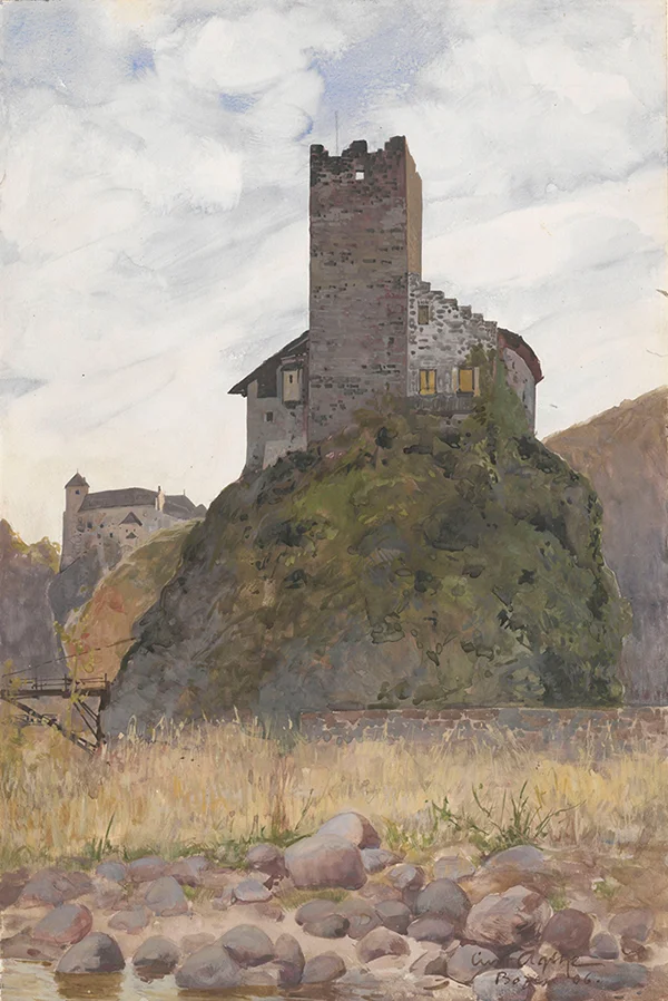 Castel Novale Tower 1906 by Curt Agthe | Oil Painting Reproduction ...